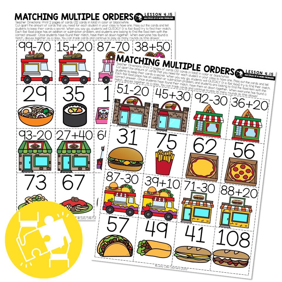Lucky to Learn Math - 1st Grade - Lesson 4.15 - Word Problems with ...