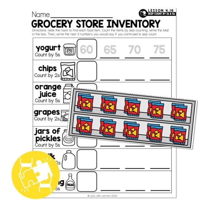 Lucky to Learn Math - 1st Grade - Lesson 4.16 - Skip Count by 2s and 5s ...