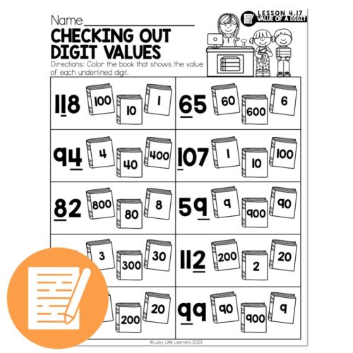 Lucky to Learn Math - 1st Grade - Lesson 4.17 - Value of a Digit to 120 ...