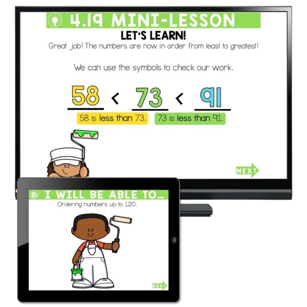 Lucky to Learn Math - 1st Grade - Lesson 4.19 - Ordering Numbers up to ...
