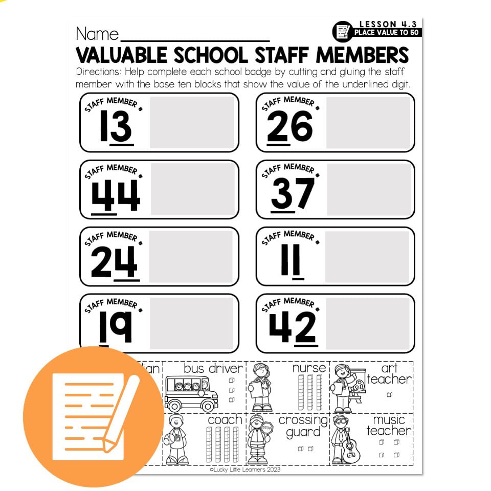 Lucky to Learn Math - 1st Grade - Lesson 4.3 - Represent Tens and Ones ...
