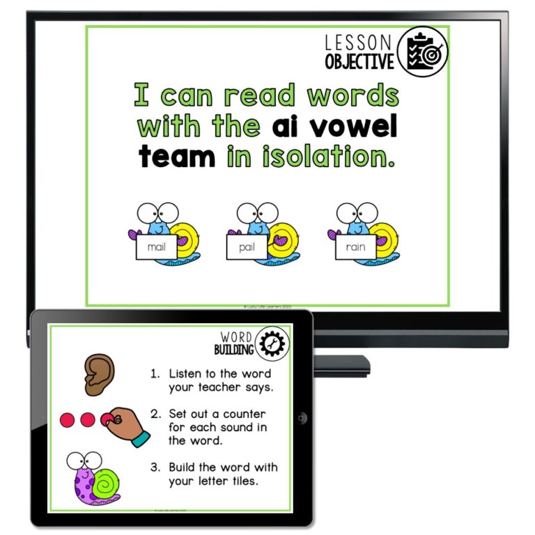 Lucky to Learn Phonics - Vowel Teams - Long A - Teaching Slides Level 1 ...