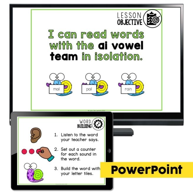 Lucky to Learn Phonics - Vowel Teams - Long A - Teaching Slides Level 1 ...