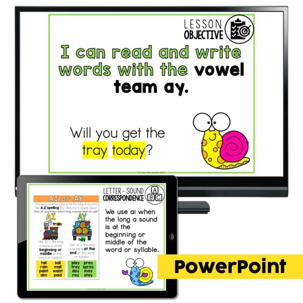 Lucky to Learn Phonics - Vowel Teams - Long A - Teaching Slides Level 2 ...