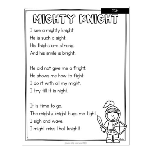 Lucky to Learn Phonics - Vowel Teams - Long I - 1st Grade Phonics Poem ...