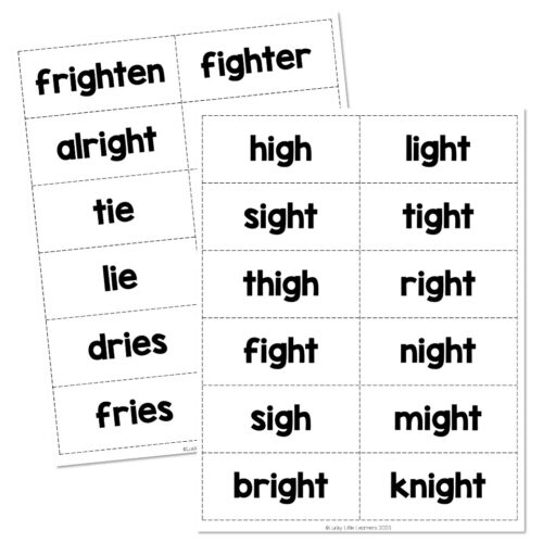 Lucky to Learn Phonics - Vowel Teams - Long I - Word Cards - Lucky ...