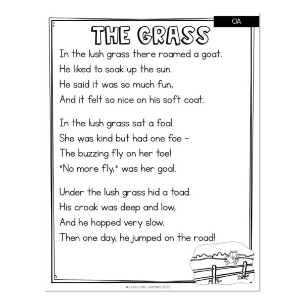 Lucky to Learn Phonics - Vowel Teams - Long O - 1st Grade Phonics Poem ...