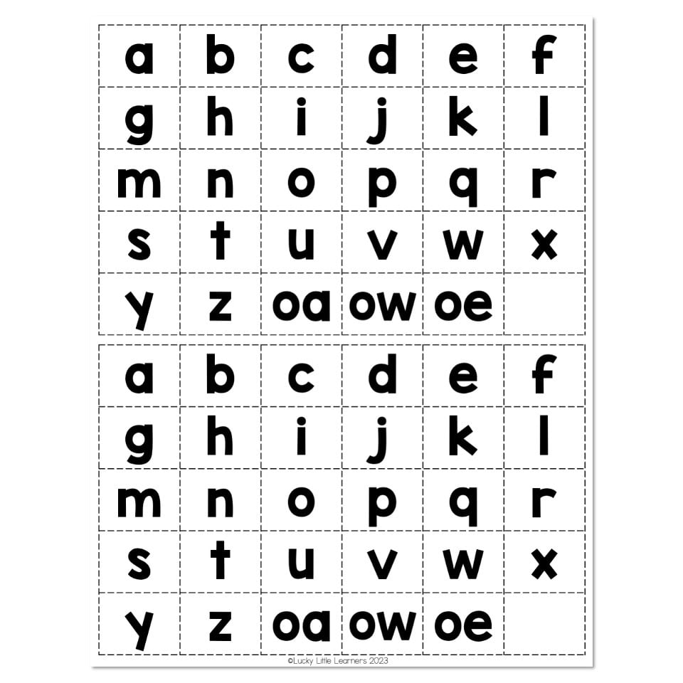 Lucky to Learn Phonics - Vowel Teams - Long O - Letter Tiles - Lucky ...