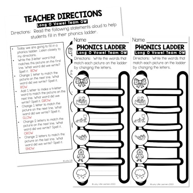 Lucky to Learn Phonics - Vowel Teams - Long O - Level 1 OW Phonics ...