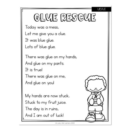 Lucky to Learn Phonics - Vowel Teams - Long U - 1st Grade Phonics Poem ...