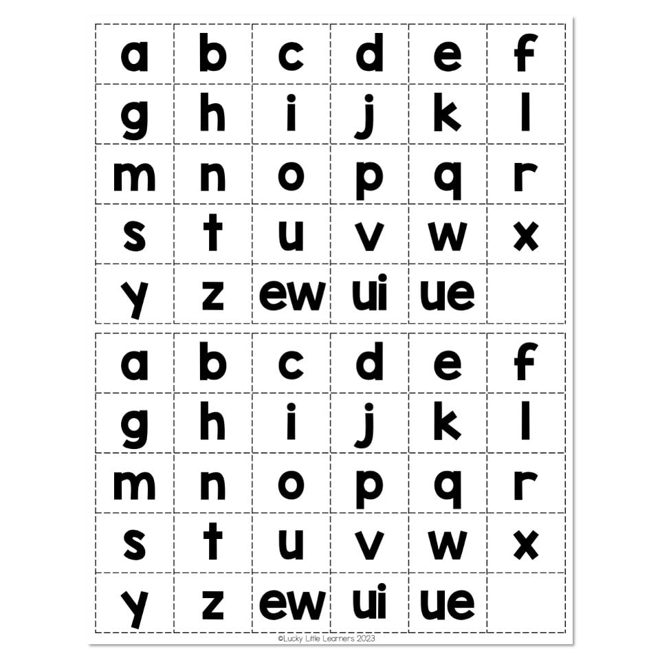 Lucky to Learn Phonics - Vowel Teams - Long U - Letter Tiles - Lucky ...