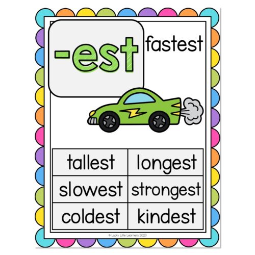 Phonics Poster Suffixes EST Lucky Little Learners Phonics Poster Suffixes EST Lucky Little Learners