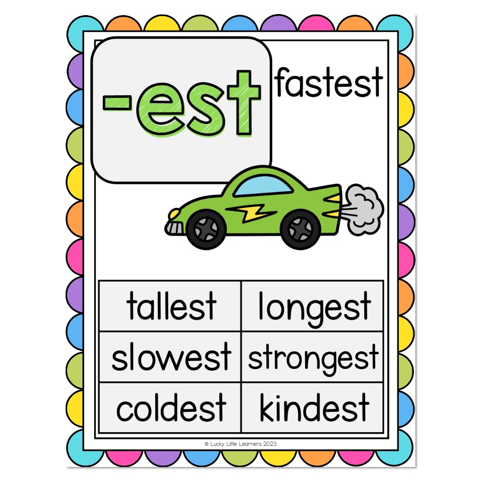 Phonics Poster Suffixes EST Lucky Little Learners Phonics Poster Suffixes EST Lucky Little Learners
