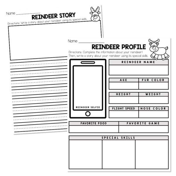Reindeer Profile and Reindeer Story - Writing Project - Lucky Little ...