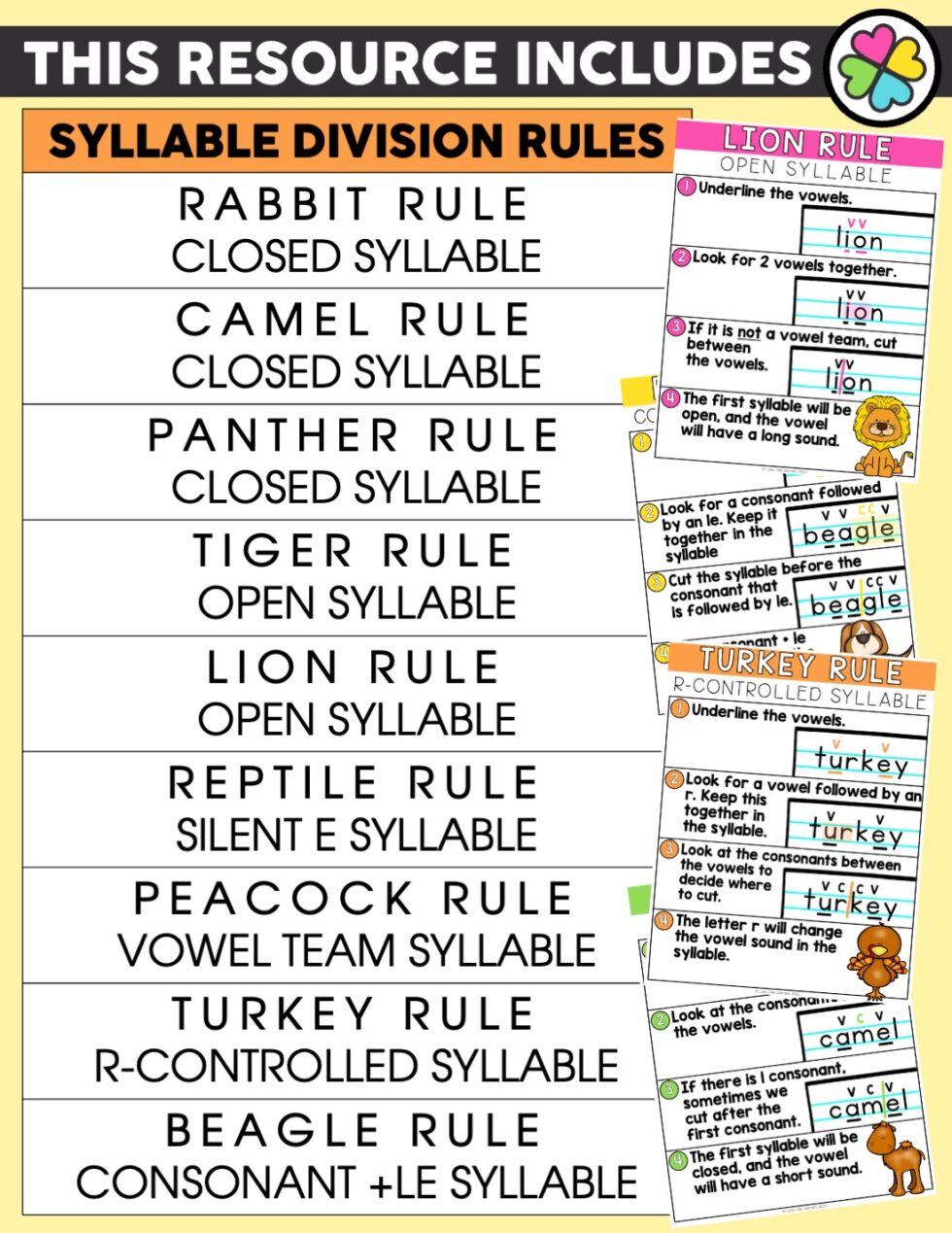 Multisyllable Words Book - Lucky Little Learners