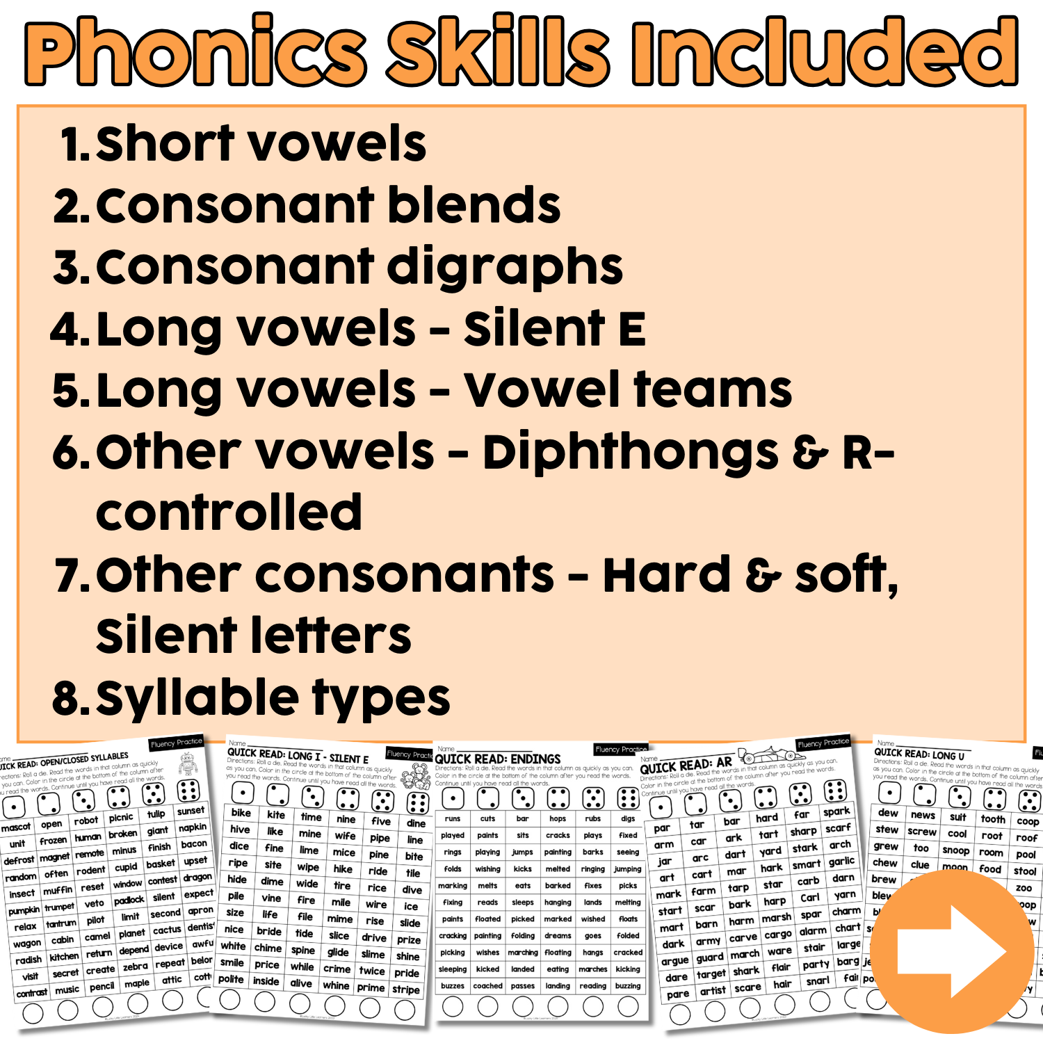 Quick Reads Phonics Pages - Lucky Little Learners