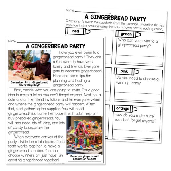 Classroom Transformation - Gingerbread Day - Reading Passage - A ...