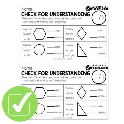 Lucky to Learn Math - 1st Grade - Geometry - Lesson 5.2 - Identify and ...