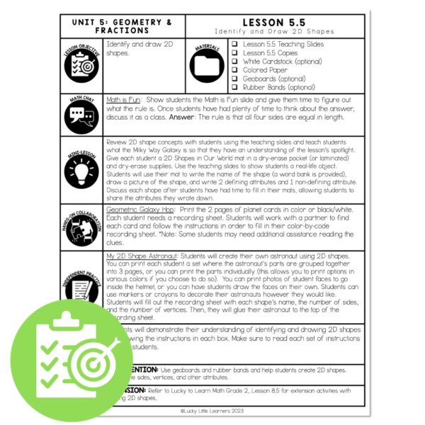 Lucky to Learn Math - 1st Grade - Geometry - Lesson 5.5 - Identify and ...