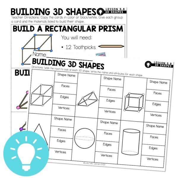 Lucky to Learn Math - 1st Grade - Geometry - Lesson 5.8 - Construct 3D ...