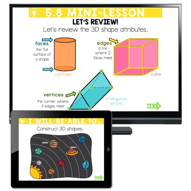 Lucky to Learn Math - 1st Grade - Geometry - Lesson 5.8 - Construct 3D ...
