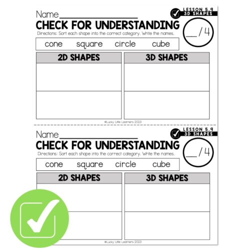 Lucky to Learn Math - 1st Grade - Geometry - Lesson 5.9 - Sorting 3D ...