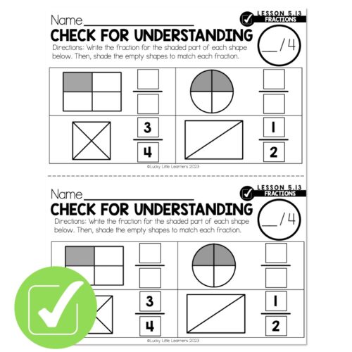 Lucky to Learn Math - 1st Grade - Geometry and Fractions - Lesson 5.13 ...