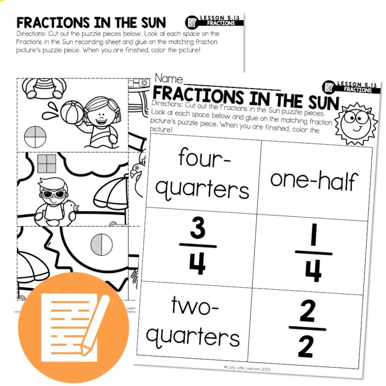 Lucky to Learn Math - 1st Grade - Geometry and Fractions - Lesson 5.13 ...