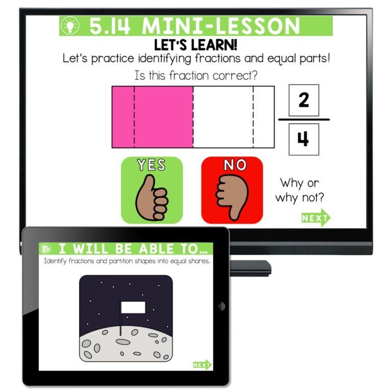 Lucky to Learn Math - 1st Grade - Geometry and Fractions - Lesson 5.14 ...