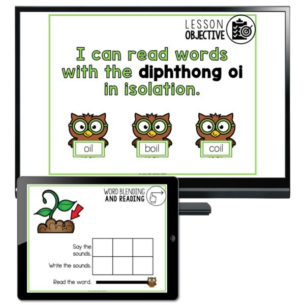 Lucky to Learn Phonics - Other Vowels - Diphthongs OI OY OU OW ...