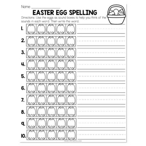 Sound Mapping - Easter Egg Spring Spelling - Lucky Little Learners
