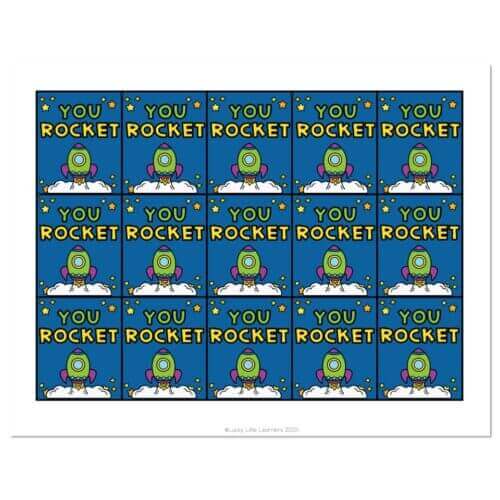 Brag Tags - You Rocket Green - Lucky Little Learners