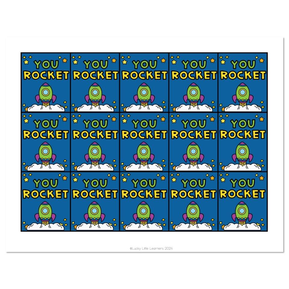 Brag Tags - You Rocket Green - Lucky Little Learners