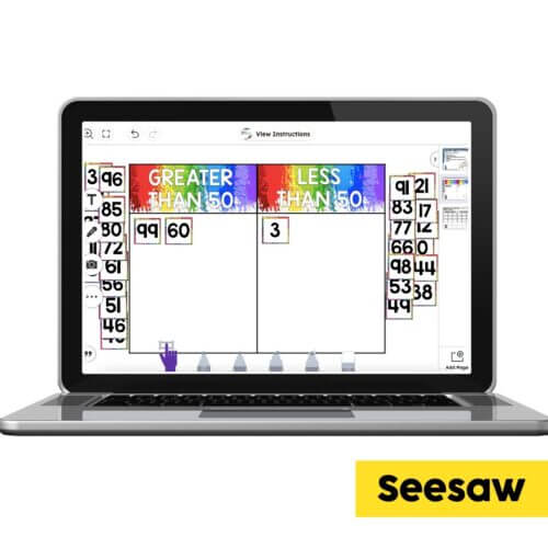 Digital Seesaw - 1st Grade June Math Center - Greater Than and Less ...