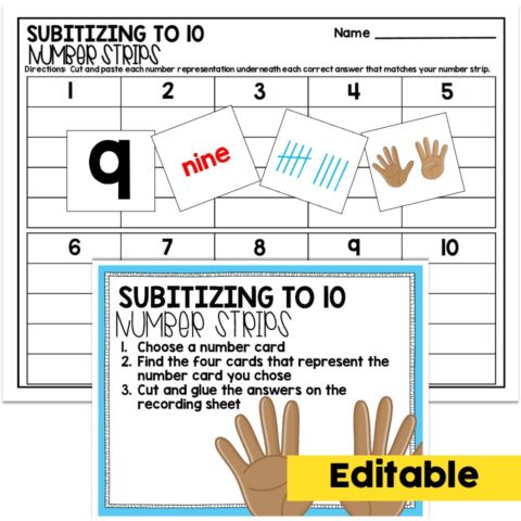 Editable - 1st Grade August Math Center - Subitizing to 10 - Lucky ...