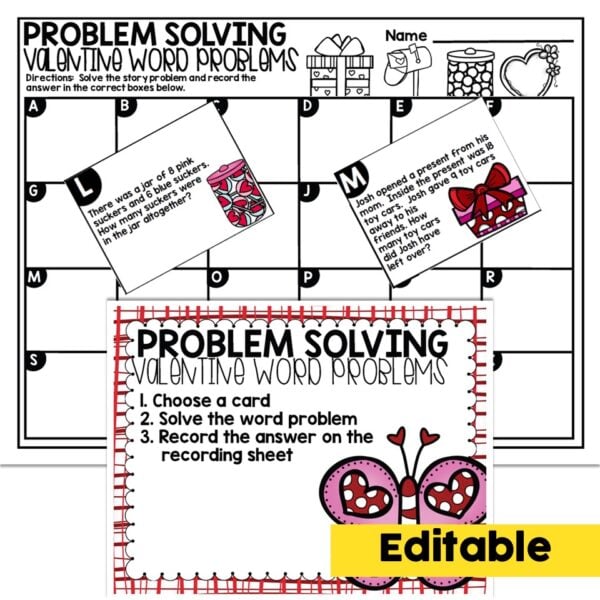 Editable - 1st Grade February Math Center - Problem Solving - Lucky ...