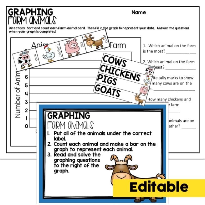 Editable - 1st Grade June Math Center - Graphing - Lucky Little Learners