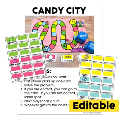 Editable Candy City - Math Game - Lucky Little Learners