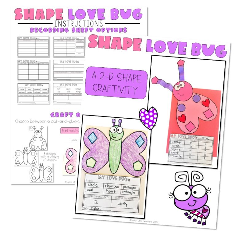 Hallway Display Project - February - Shape Love Bug - Lucky Little Learners
