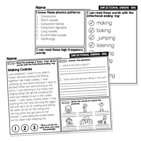 Lucky to Learn Phonics - Other Consonants - Inflectional Ending -ING ...