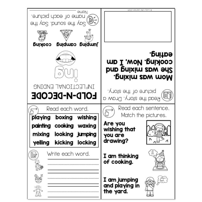 Lucky to Learn Phonics - Other Consonants - Inflectional Ending -ING ...