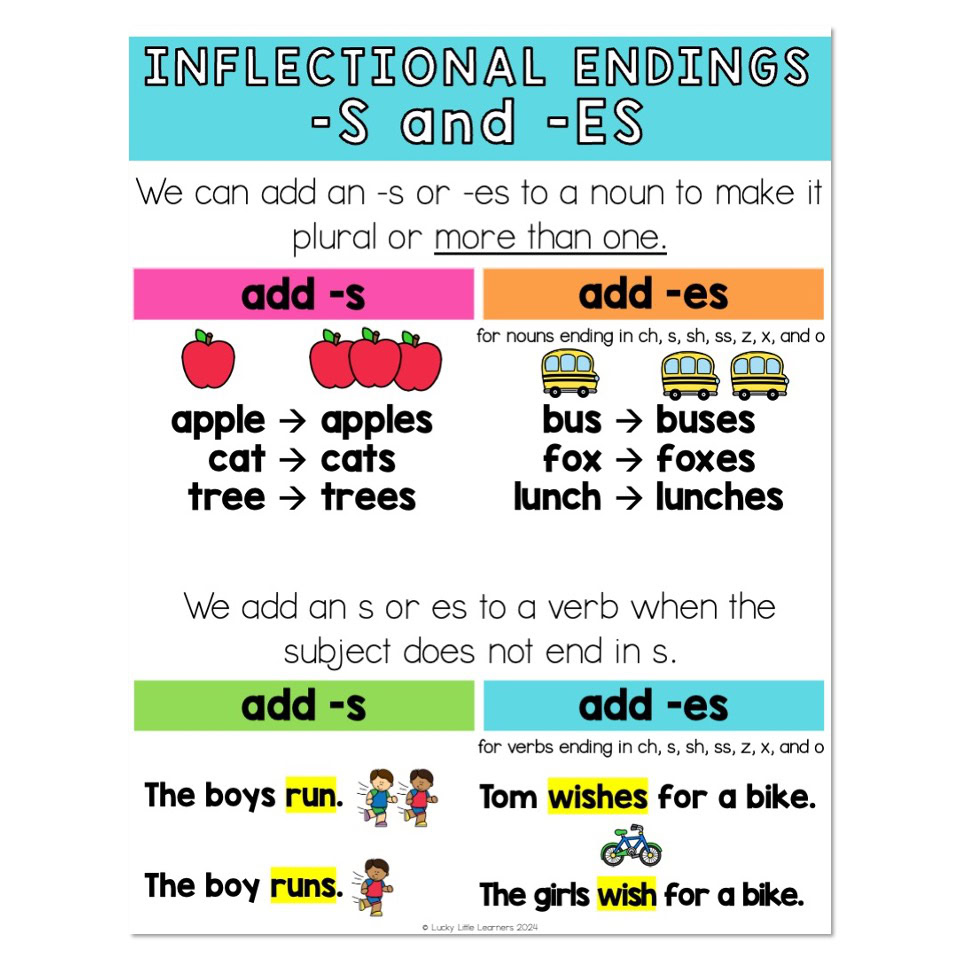 Inflectional Endings Examples