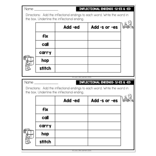 Lucky to Learn Phonics - Other Consonants - Inflectional Endings -S -ES ...