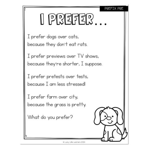 Lucky to Learn Phonics - Other Consonants - Prefixes PRE - Phonics Poem ...