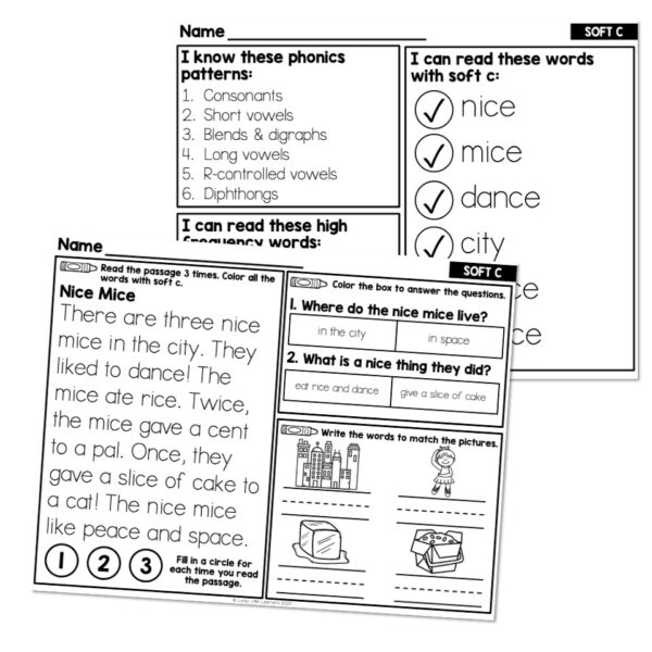 Lucky to Learn Phonics - Other Consonants - Soft C - 1st Grade ...