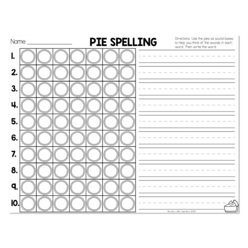 Sound Mapping Spelling - Longer Words - Pies - Lucky Little Learners