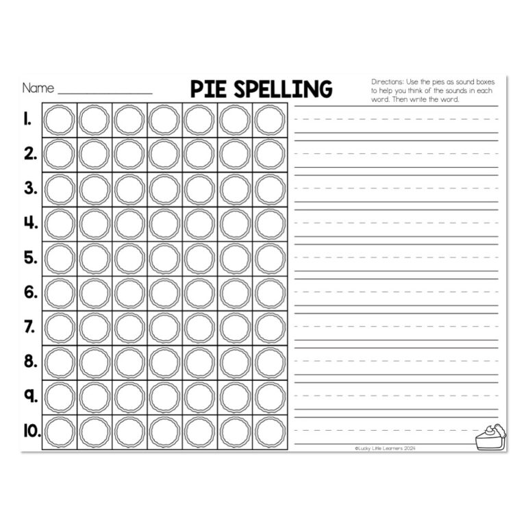 Sound Mapping Spelling - Longer Words - Pies - Lucky Little Learners