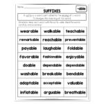 Suffixes - Worksheet Reading List -ABLE - Lucky Little Learners