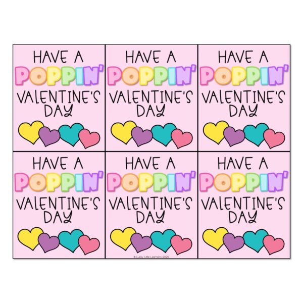 Valentines From Teacher - Printable Gift Tag - Have A Poppin Valentine ...