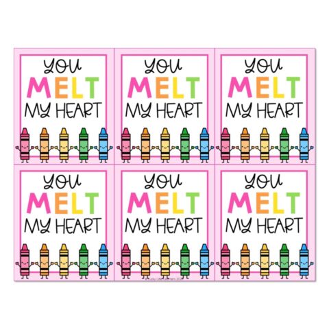 Valentines From Teacher - Printable Gift Tag - You Melt My Heart ...